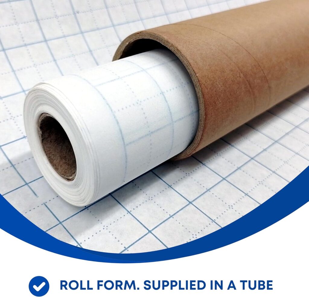 Grid Pattern Paper Roll with 1cm & 2cm Square Grid Print
